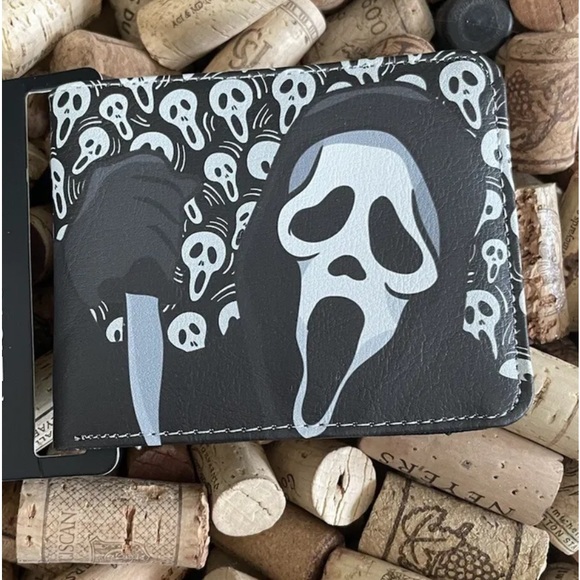 Bags | Scream Movie Ghostface Mens Wallet Bifold Black White New | Poshmark